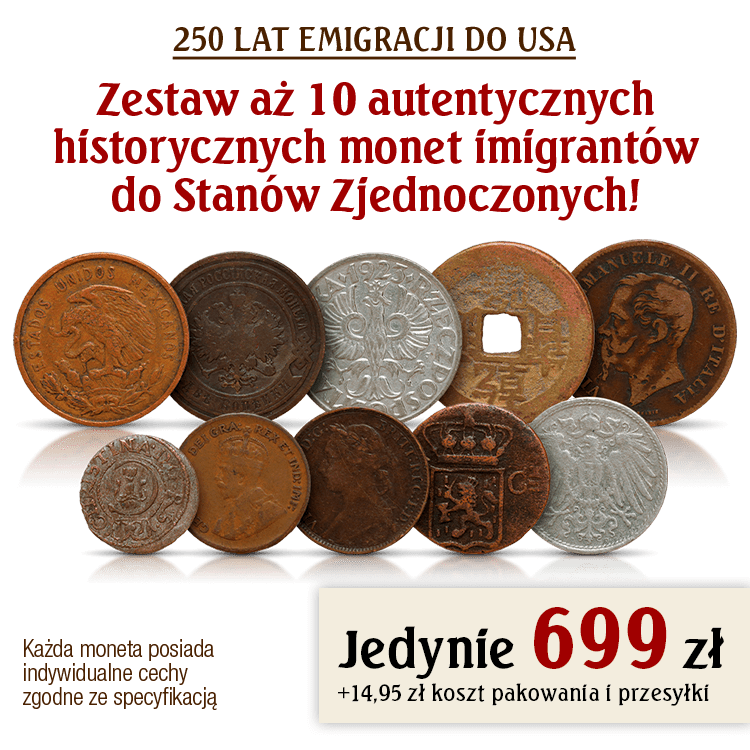 250 lat emigracji do USA - autentyczne monety historyczne